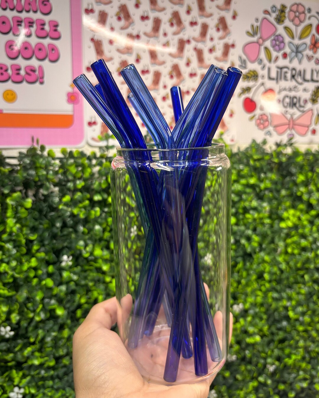 Colored Bent Glass Straw L Transparent Colored Glass Straw (RTS) - Etsy