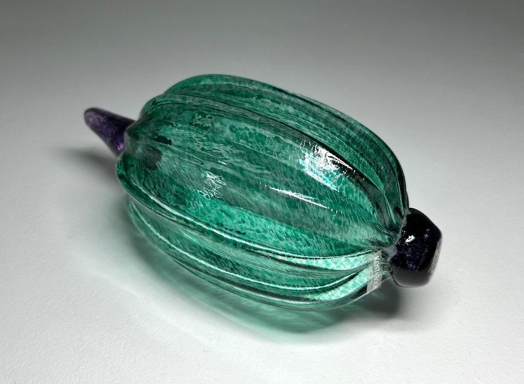 Kosta Boda Gunnel Sahlin Art Glass Sculpture Green Pumpkin 98918 ...
