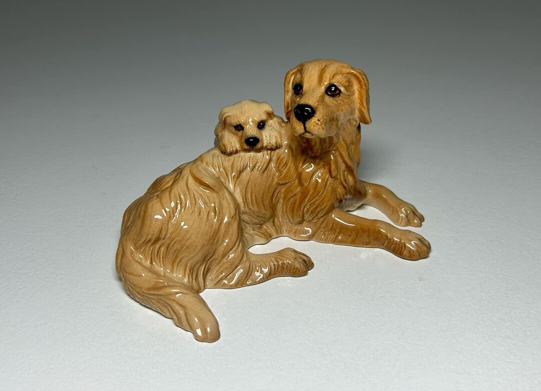 Royal Doulton Golden Retriever With Puppy Figurine, Royal Doulton Dog Figurine, Royal Doulton ...