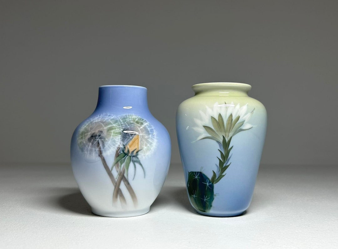 Royal Copenhagen Vases With Dandelion and Cactus, Set of 2 Royal ...