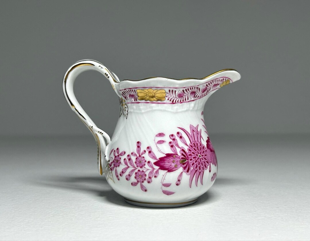 Herend Indian Flower Creamer Jug 1644, Herend Indian Basket Small Milk ...