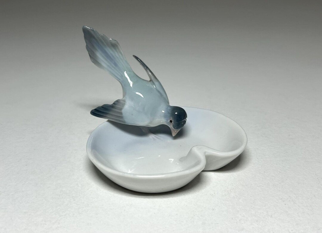 Antique Metzler & Ortloff Small Porcelain Trinket Dish With Bird ...