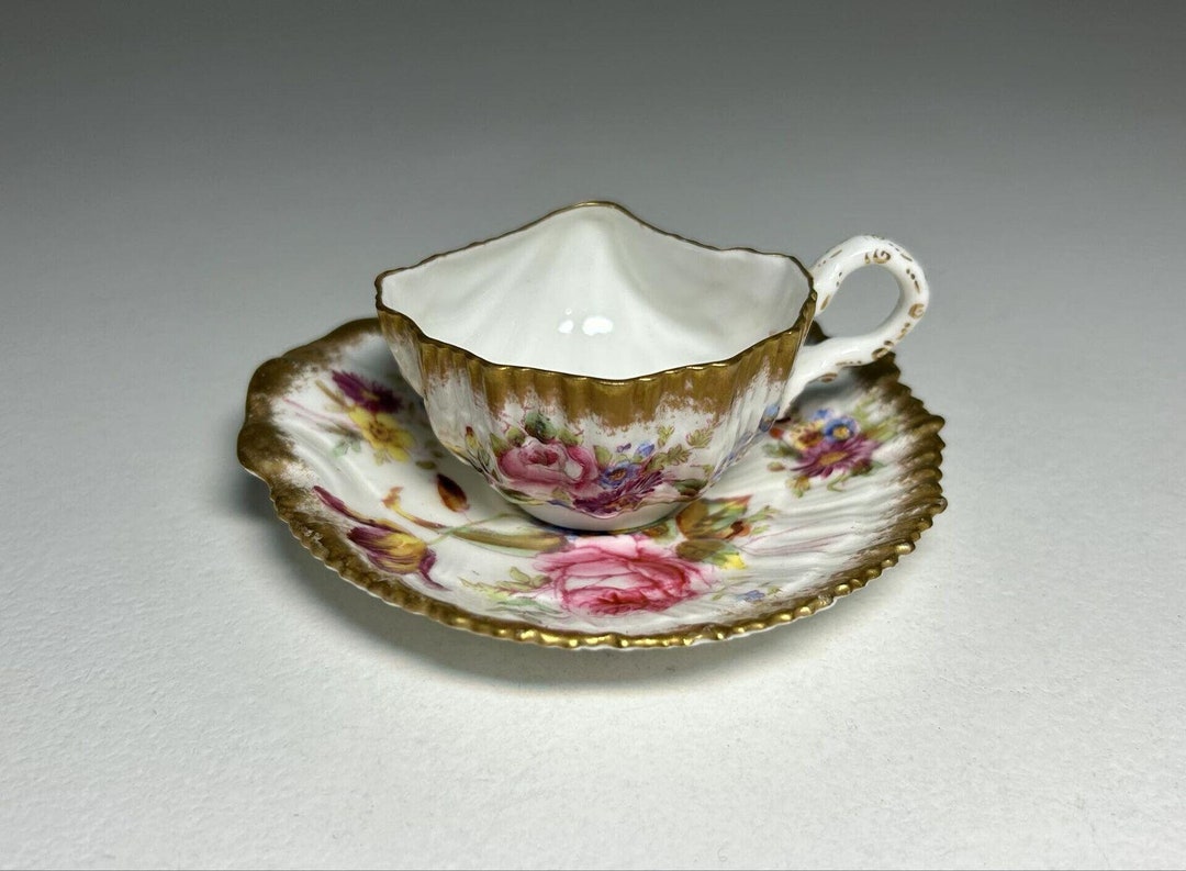 Antique Hammersley Shell-shaped Cabinet Cup and Saucer, Hammersley ...