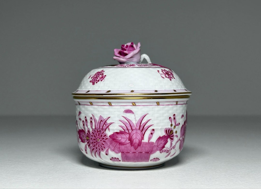 Herend Indian Flower Creamer Jug 1644, Herend Indian Basket Small Milk ...