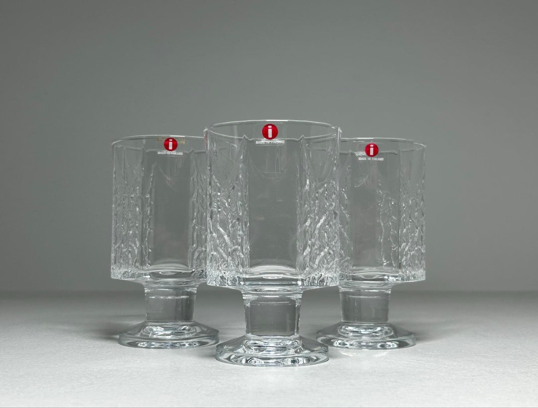 Set of 3 Iittala Timo Sarpaneva Footed Red Wine Glasses 'kalinka ...