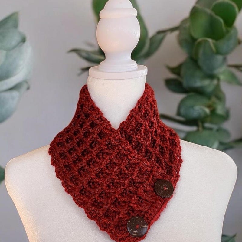 Crochet Button Scarf - Etsy