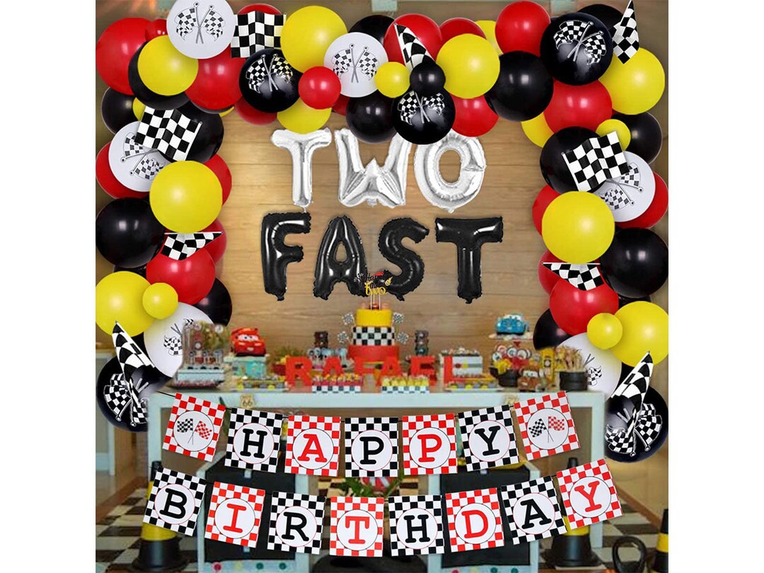 Two Fast Birthday Party Decorations Race Car Balloon Garland - Etsy UK