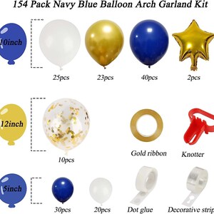 Royal Blue Gold Balloons Garland Arch Kit Royal Blue Metallic - Etsy
