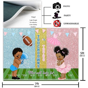 Avezano Touchdowns or Tutus Gender Reveal Backdrop Boy or Girl - Etsy