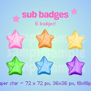 Paper Origami Star Sub Badges for Twitch or Streaming Decoration - Etsy