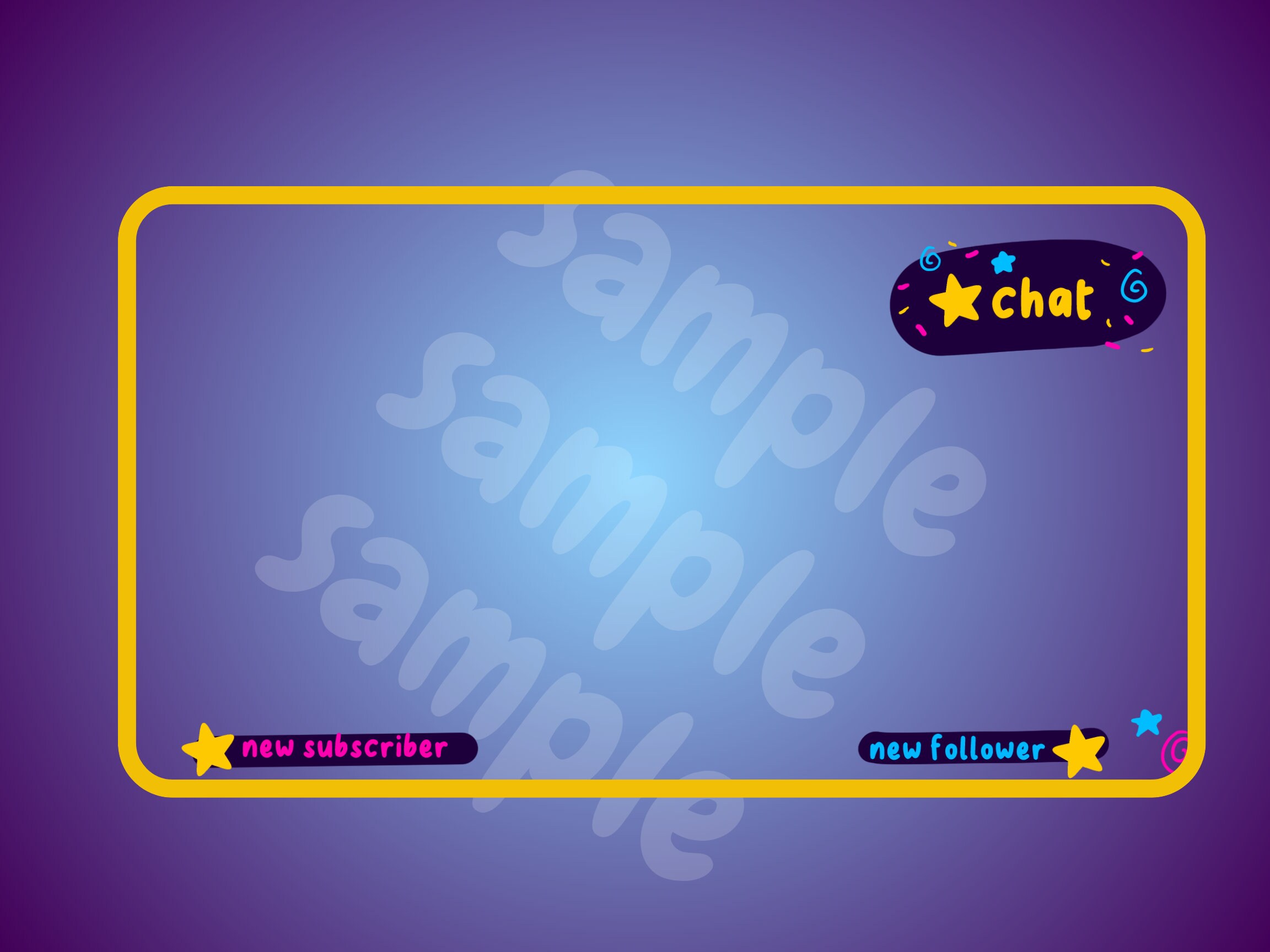 Dark Confetti Twitch Stream Graphics Package - Cute Kawaii 80s 90s ...