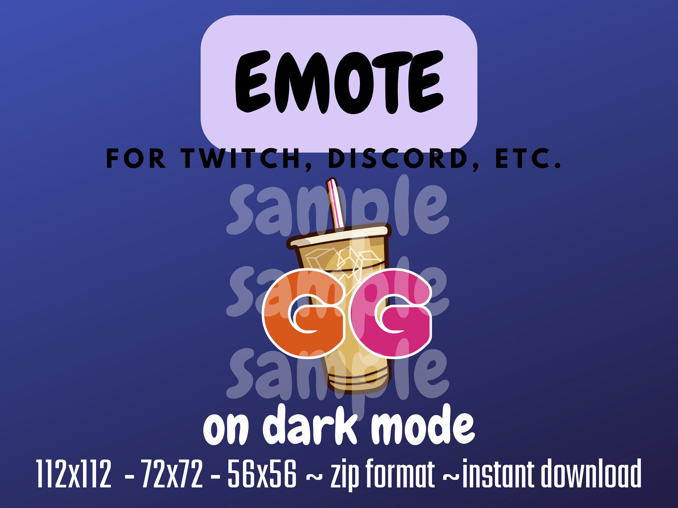 Twitch/discord GG Emote Dunkin Donuts Coffee Cup Iced Cafe - Etsy