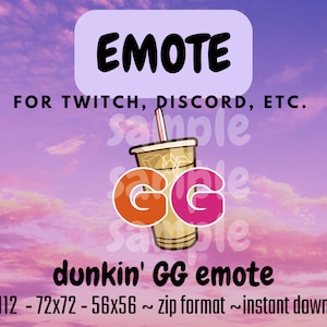 Twitch/discord GG Emote Dunkin Donuts Coffee Cup Iced Cafe - Etsy