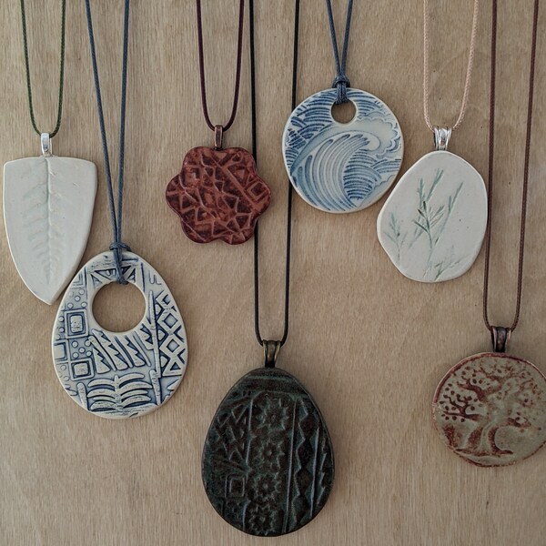 Ceramic Pottery Pendant - Etsy