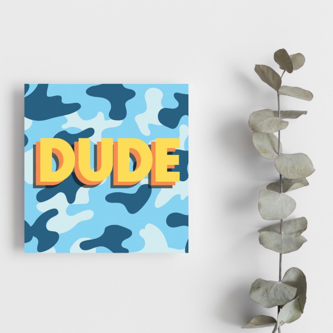 Camouflage Birthday Card DUDE - Etsy