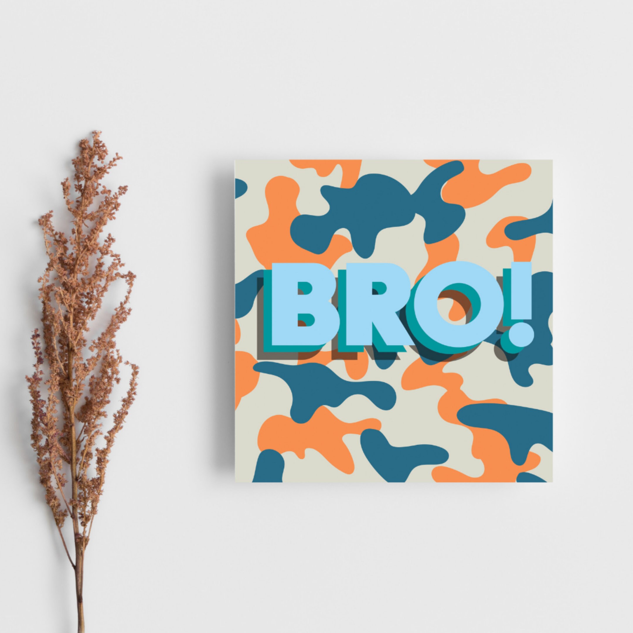 Camouflage Birthday Card BRO! Paper Blank Cards Greeting Cards etna.com.pe