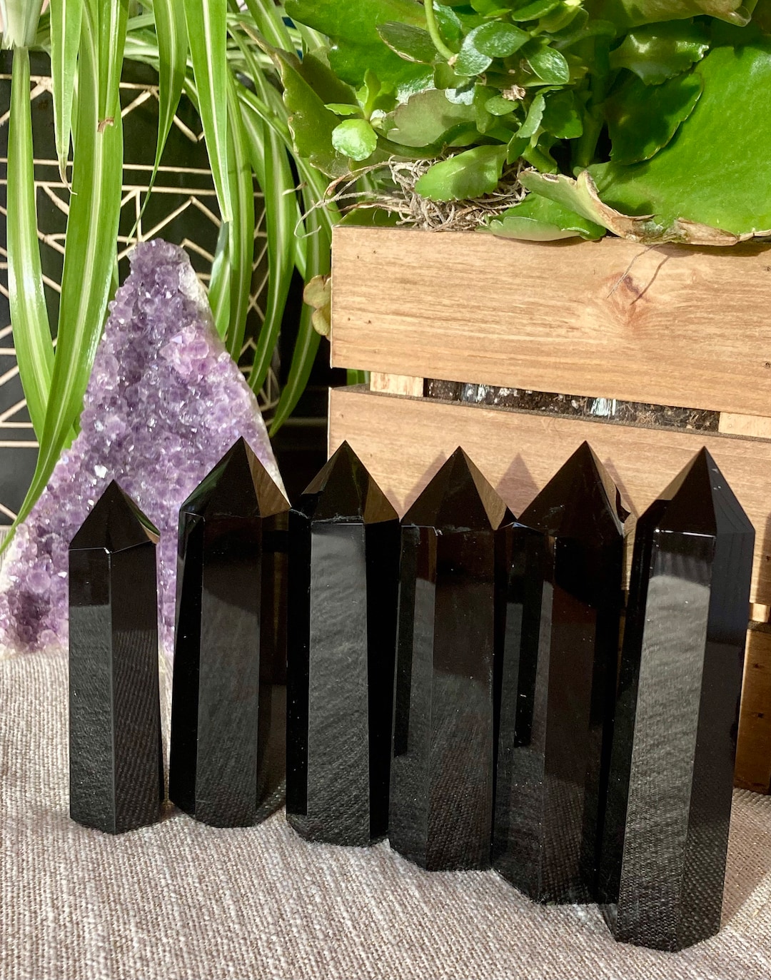 Black Obsidian Obelisk Tower - Etsy