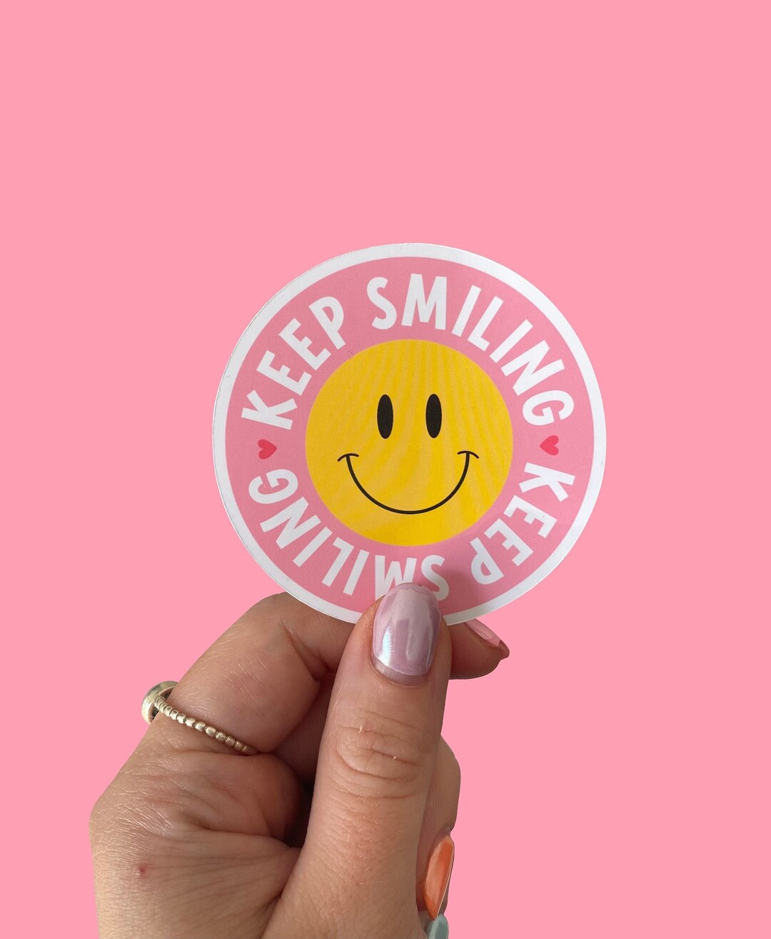 Keep Smiling Glossy Sticker - Etsy