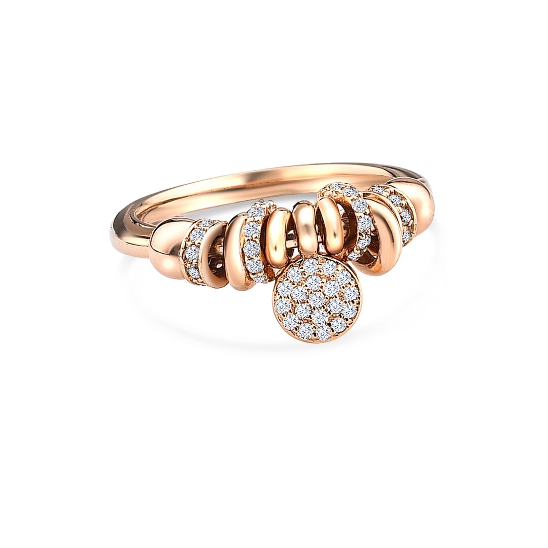 14K Dangle Diamond Ringcrispy Diamond Ringgift for - Etsy