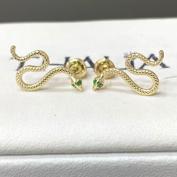 Gold Snake Earrings - Etsy