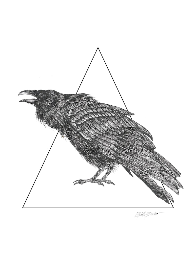 Gold Leaf Raven Print, Soul Animal Art - Etsy