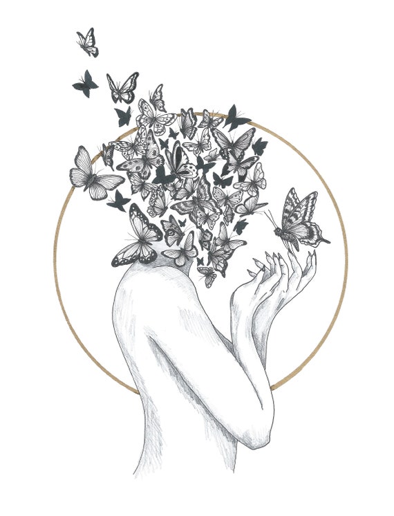 Butterfly Goddess Print Butterfly Art Butterfly | Etsy