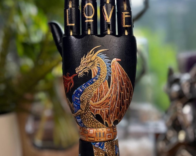 Articulated Pink Wooden Hand (palmistry Tat-a-hand) - Creepy Mystic Art ...