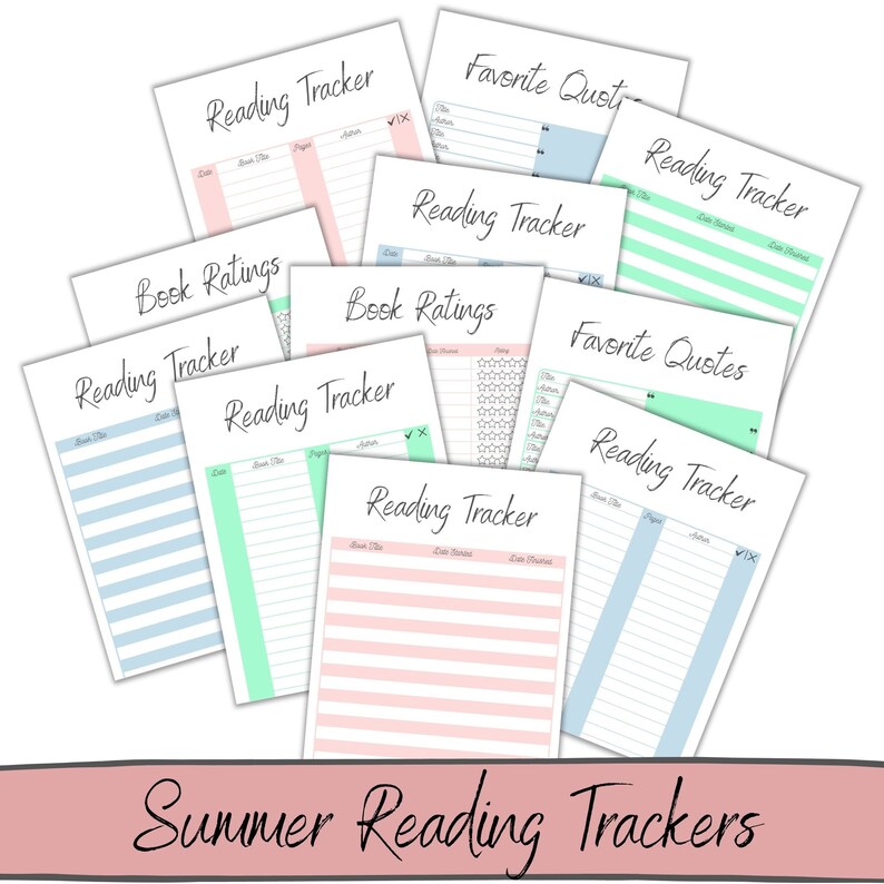 Summer Reading Tracker, Summer Reading Log, Summer Reading Challenge ...