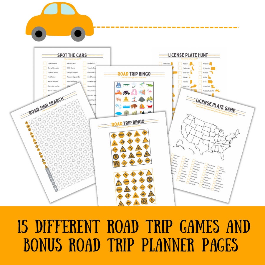 Road Trip Games for Kids Road Trip Games for Couples Instant Download ...
