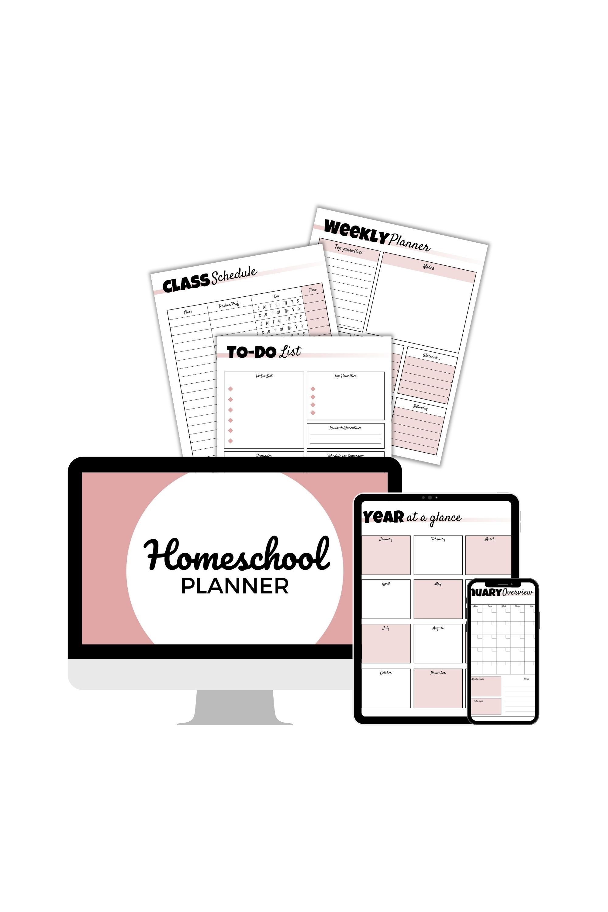 Digital Homeschool Planner, Printable Homeschool Planner, Virtual ...