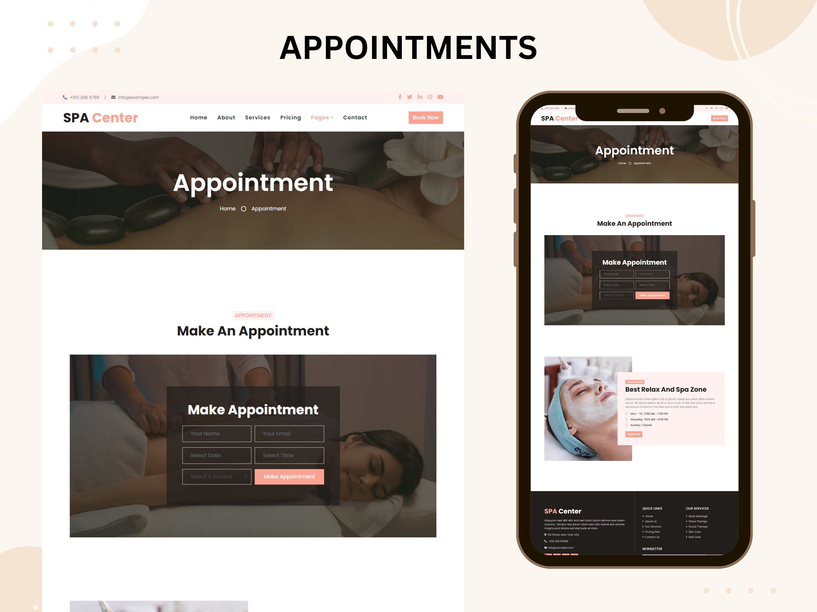 Website Template 60 Spa Website Wix Template Therapy - Etsy