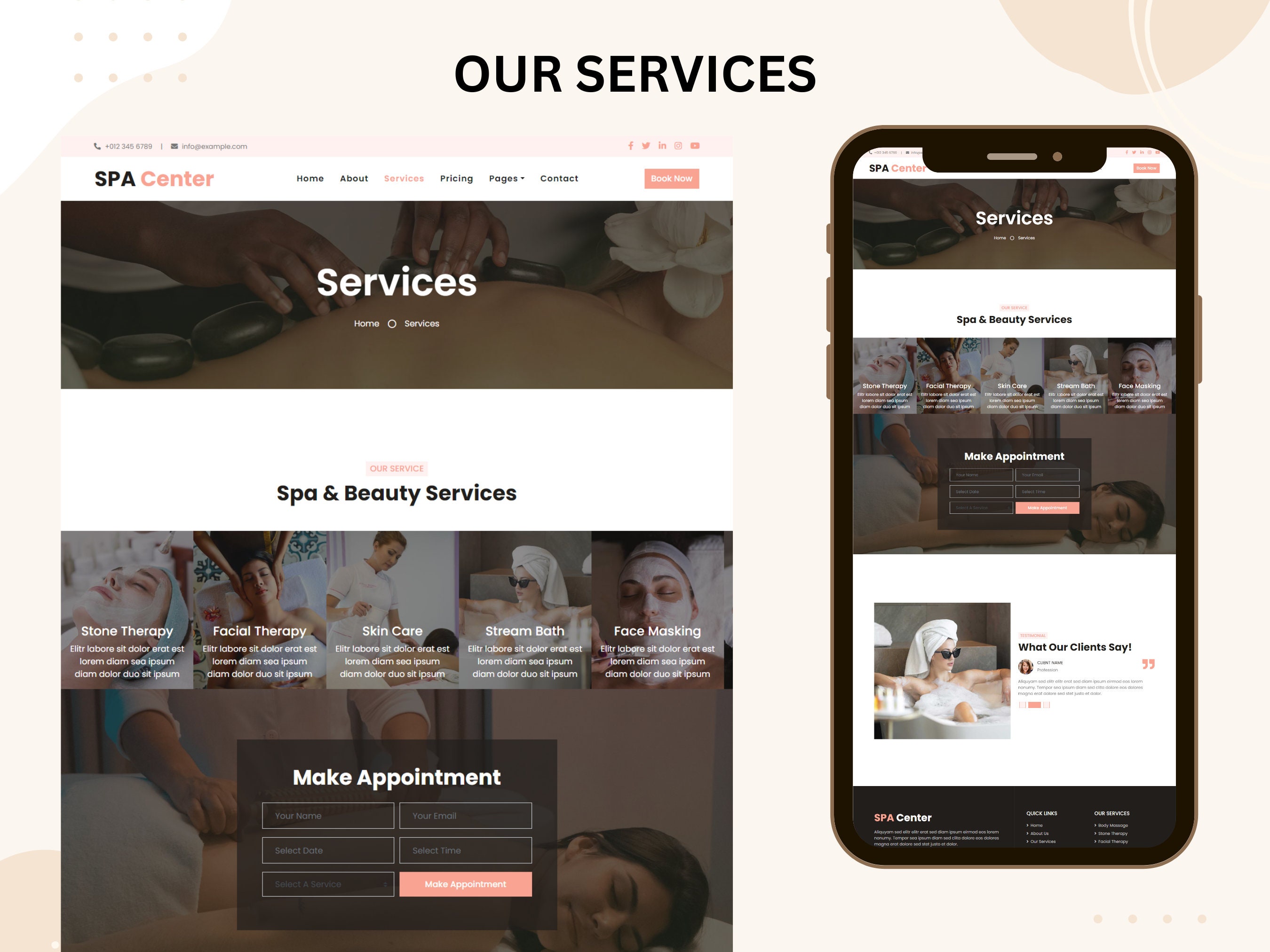 Website Template 60 Spa Website Wix Template Therapy - Etsy