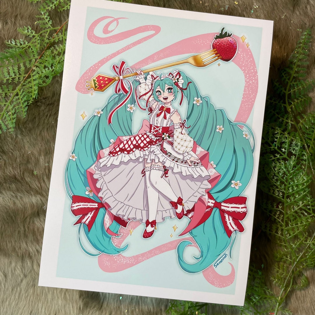 Strawberry Hatsune Miku A5 Art Print - Etsy