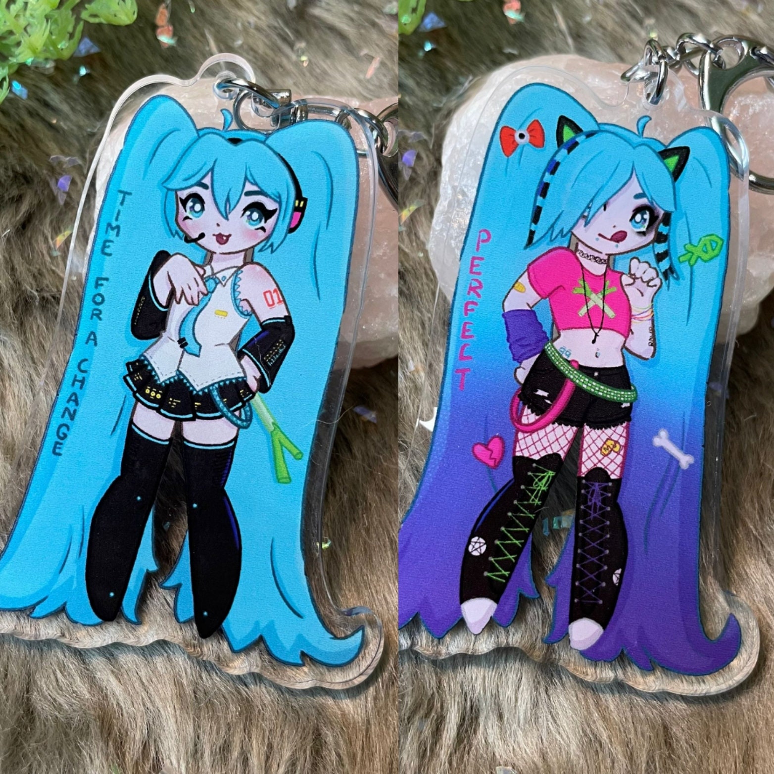 Scene Fashion Hatsune Miku Keychain - Etsy
