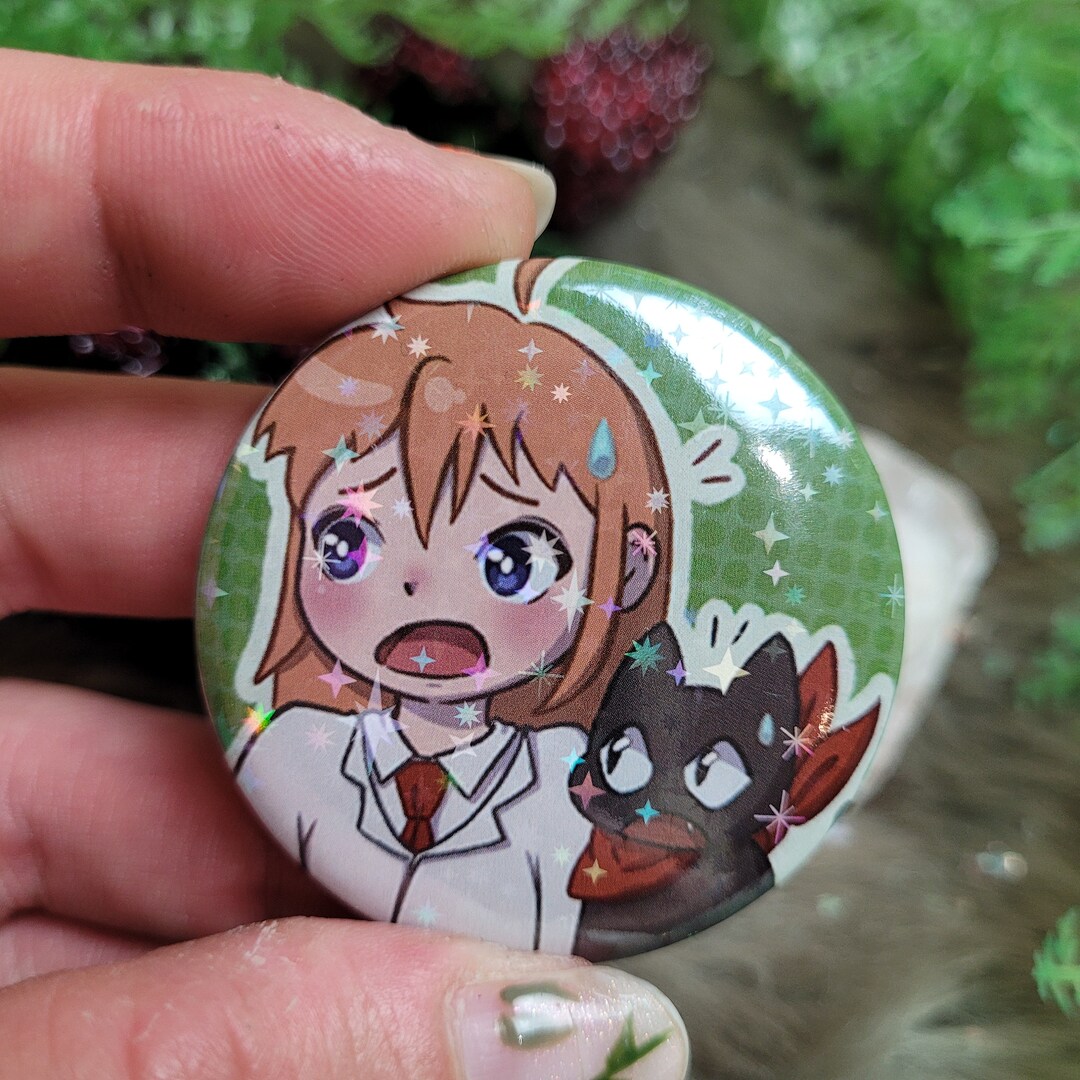 Nichijou Inspired Holo Sparkle Badge - Etsy
