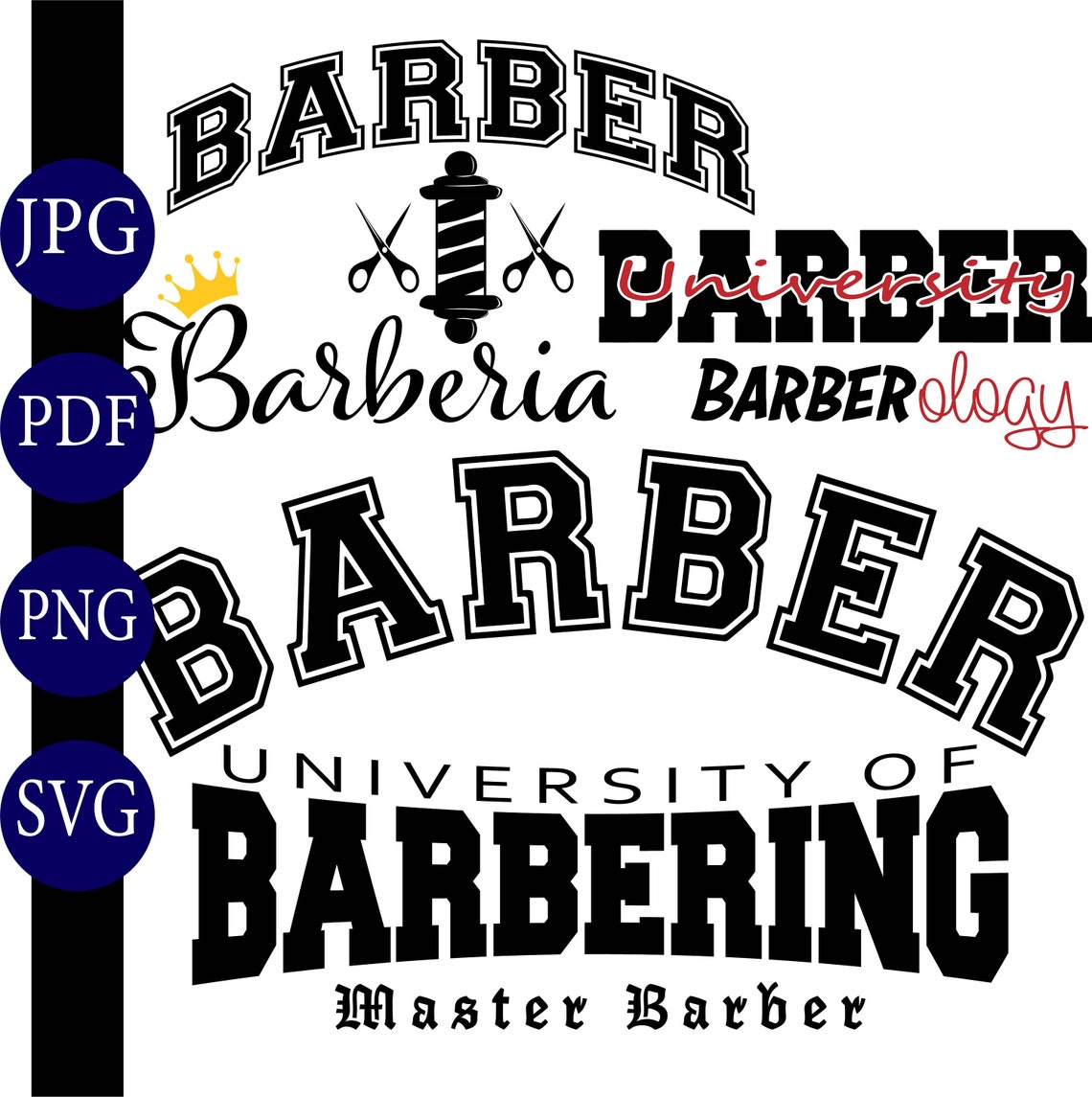 Barber Svg, Barber Bundle, Barberia Svg, Barber Vector, Barber Life ...