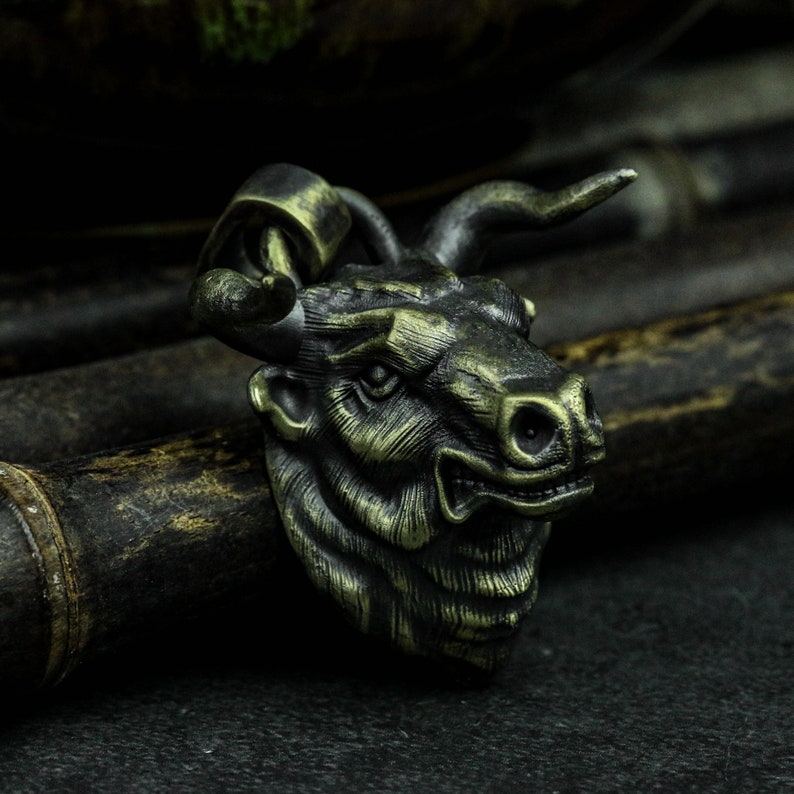 925 Sterling Silver Bull Head Pendant Necklace Silver Bull - Etsy