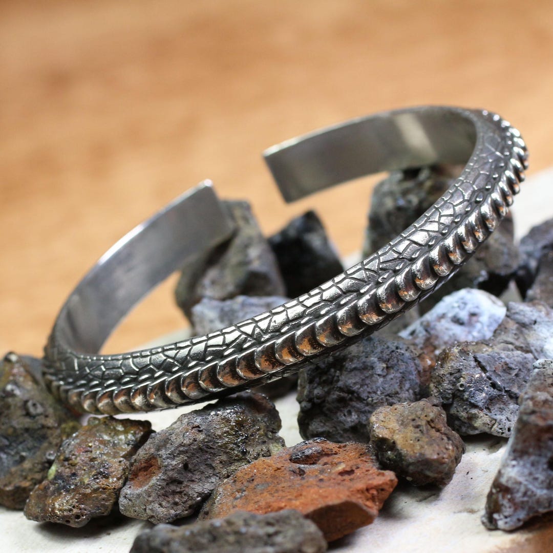 Snake Bone Silver Bracelet Snake Scale Bracelet Snake Jewelry Snake ...