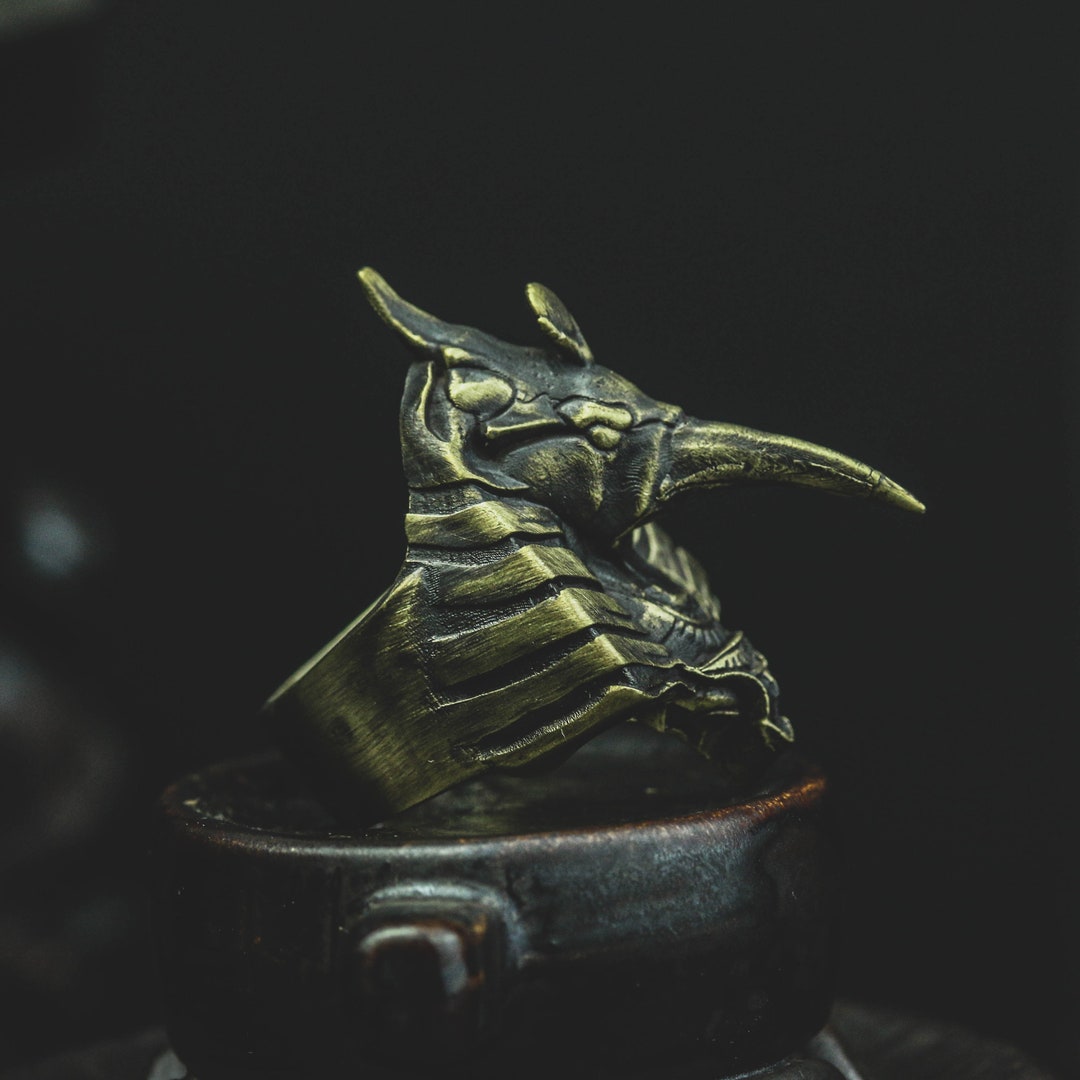 Anubis, God of Wisdom, Ancient Greek God of Death, Silver Brass Ring ...