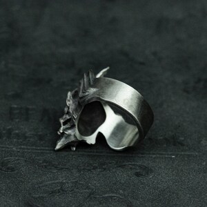 925 Sterling Silver Stone Statue Ghost Head Ring, Ghost Head Ring ...