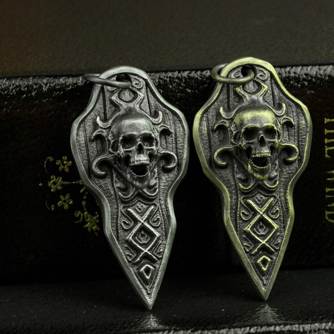 925 Sterling Silver Skull Pendant, Memento Mori Necklace, Anatomical ...