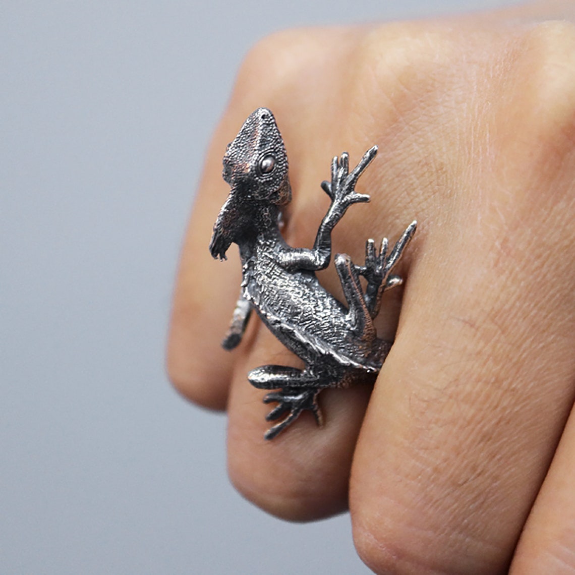 Bearded Dragon 925 Sterling Silver Ring Bearded Dragon Silver - Etsy