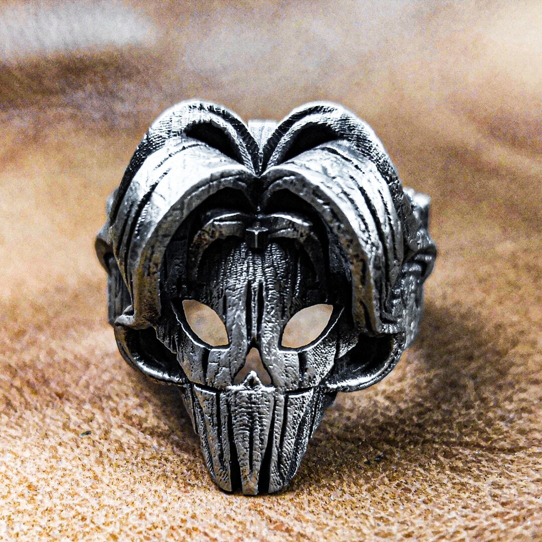 925 Silver Elf Mask Ring, Puppet Skull Ring, Custom Puppet Ring, Evil ...