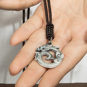 925 Sterling Silver Dragon Pendant, Ethnic Silver Jewelry, Dragon ...