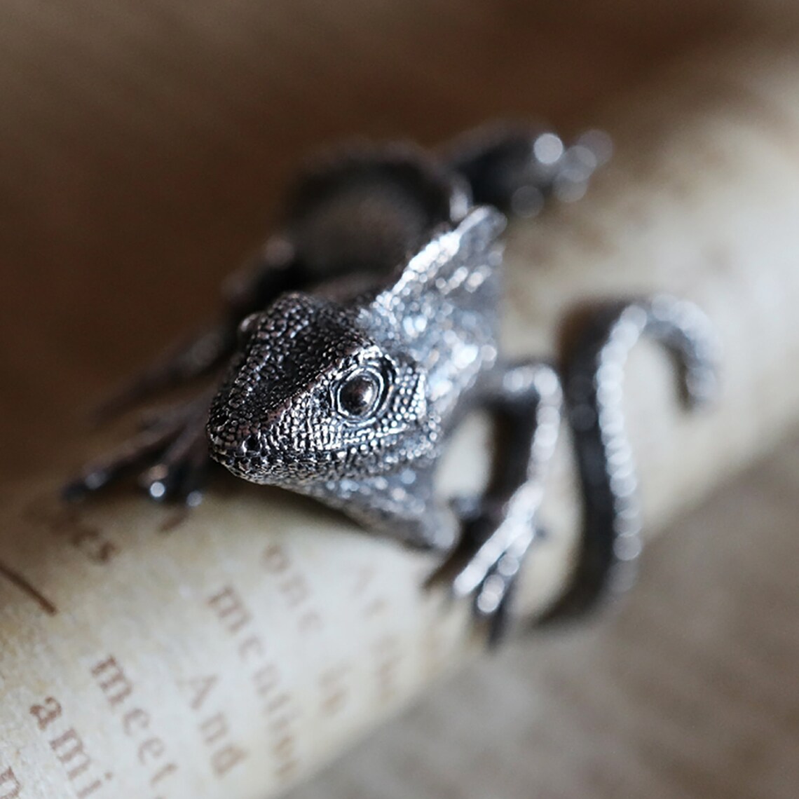 Bearded Dragon 925 Sterling Silver Ring Bearded Dragon Silver - Etsy
