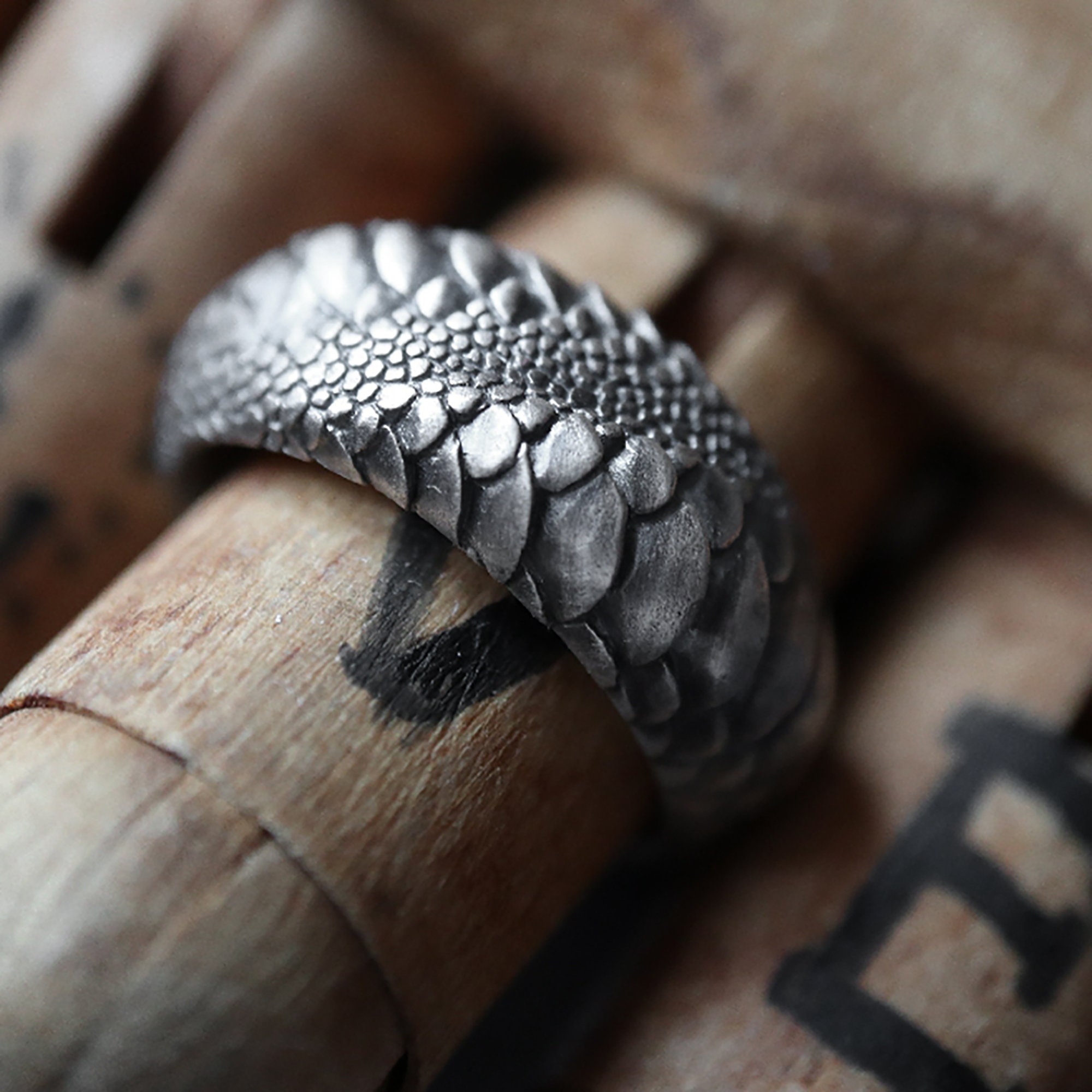 925 Sterling Silver Snake Scale Ringsnake Ringsilver Snake | Etsy