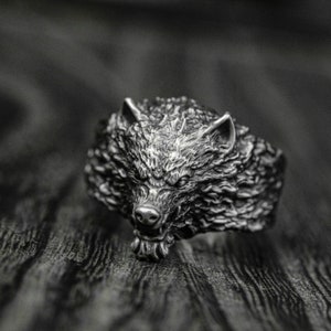 Handmade 925 Sterling Silver Werewolf Ring: Animal Totem Jewelry - Etsy