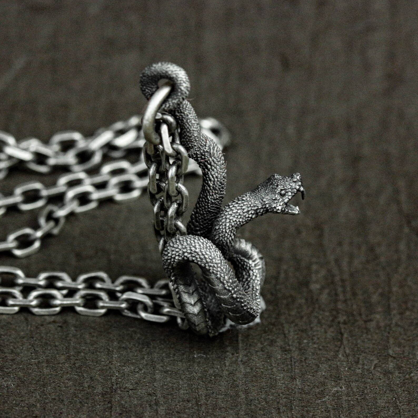 925 Sterling Silver Snake Pendant, Retro Snake Necklace, Snake Pendant ...
