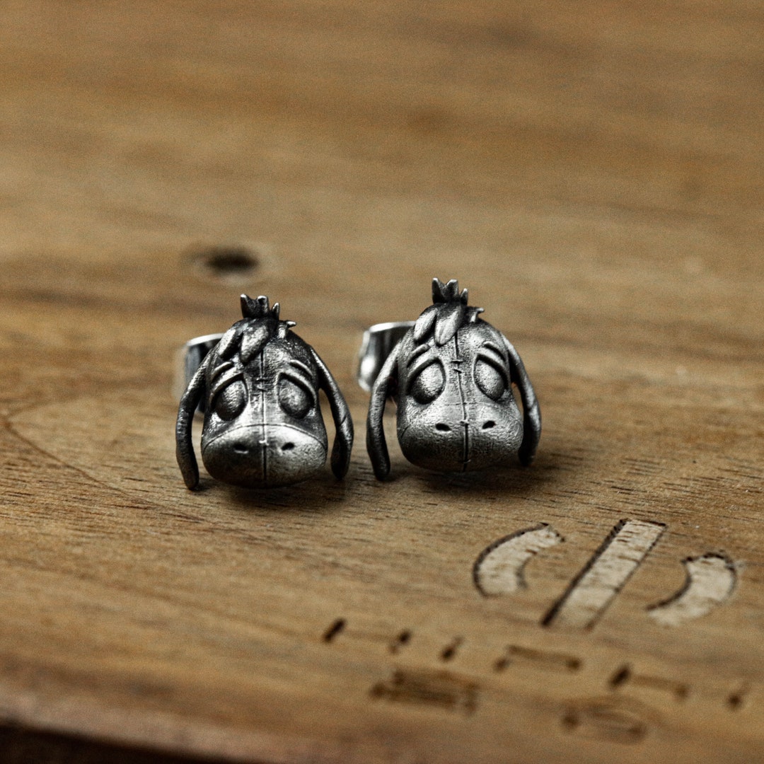 Muppet Donkey Head Earrings, Silver Earrings, Muppet Earrings, Animal ...