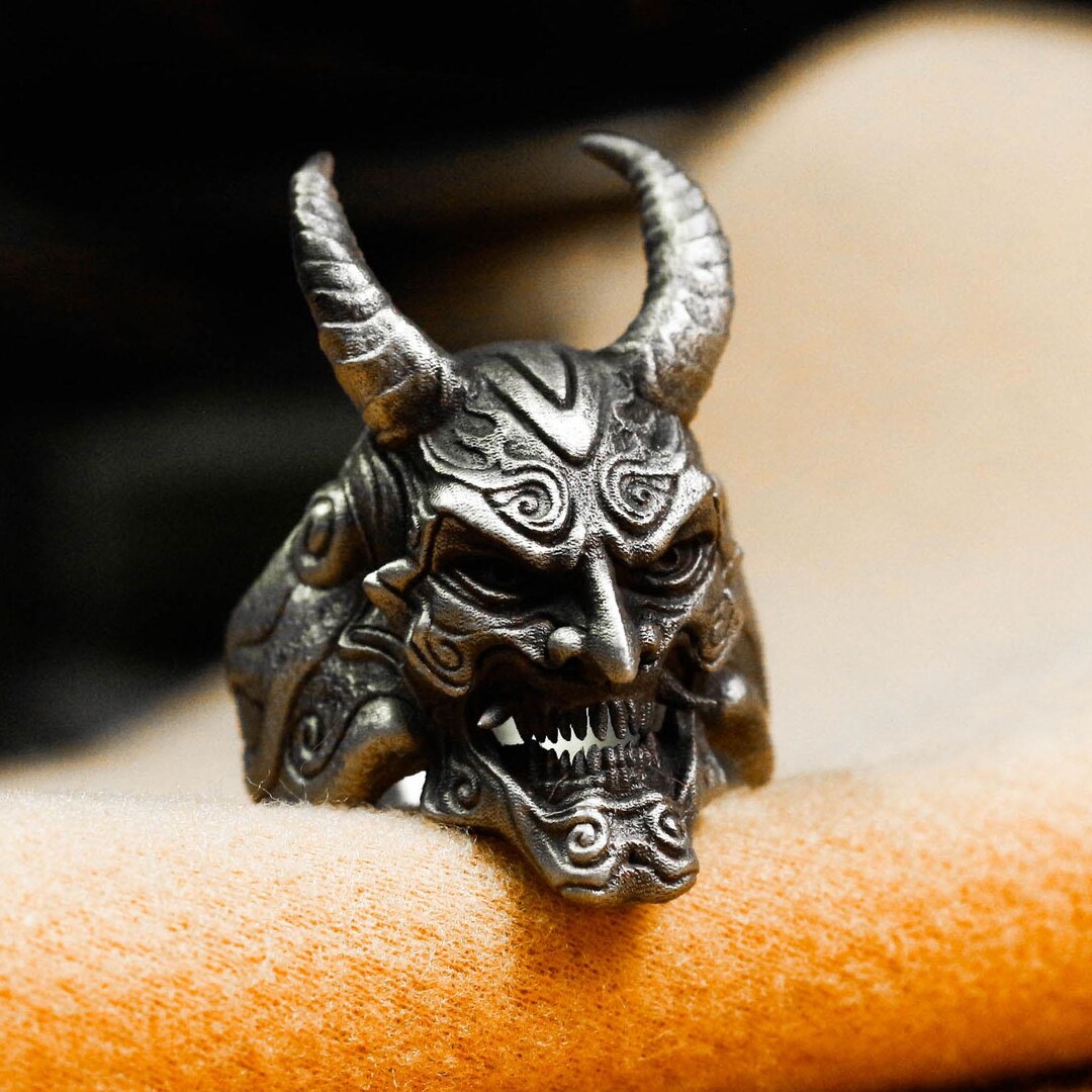 Ghost Mask Ring, Ring of Wisdom, Ghost Ring for Men, Demon Ring ...